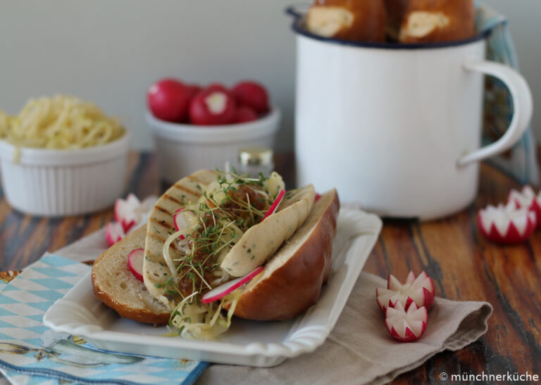Bayrisches Sandwich mit gegrillter Weißwurst [Bayern grillt] - münchner ...